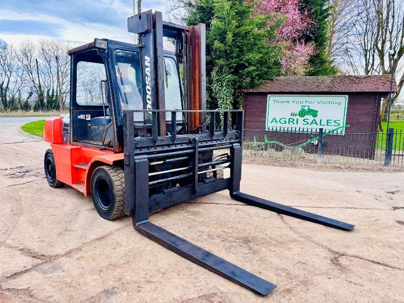 DOOSAN D706-5 7 TON DIESEL FORKLIFT *YEAR 2013* C/W SIDE SHIFT *VIDEO*