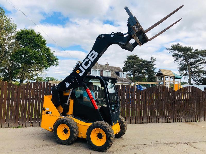 JCB ROBOT 175 SKIDSTEER * YEAR 2018 ONLY 274 HOURS * C/W PALLET TINES