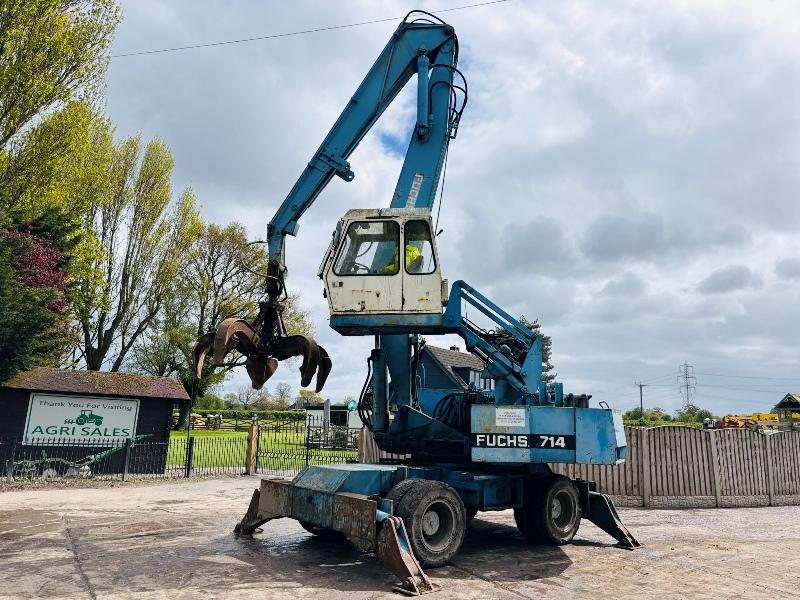 FUCHS 714.4 HIGH RISE CABIN SCRAP HANDLER C/W GRAB *VIDEO*
