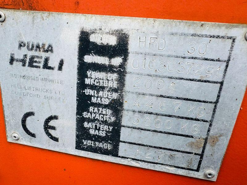 HELI HFD 30 2 STAGE MASTED FORKLIFT*C/W ISUZU ENGINE*VIDEO*