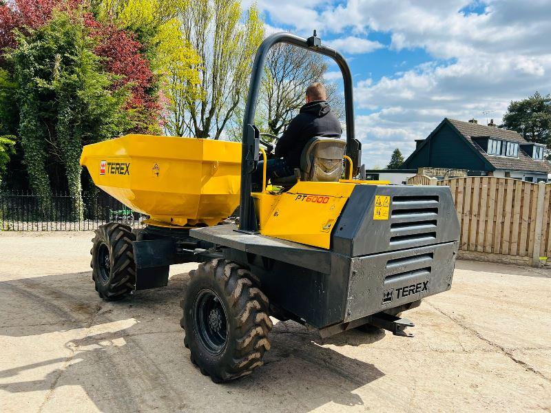 TEREX PT6000 4WD SWIVEL TIP DUMPER C/W ROLE BAR *VIDEO*