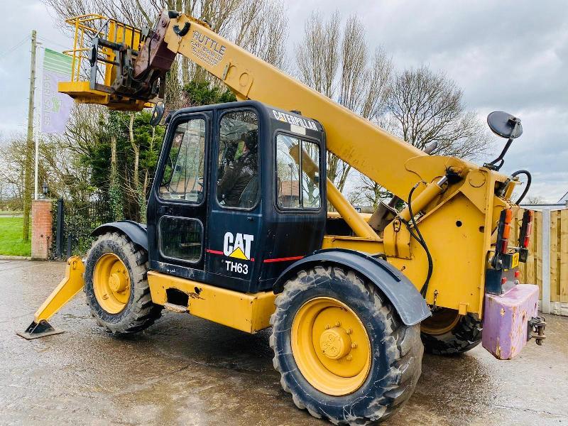 CAT TH63 4WD TELEHANDLER * 13 METER REACH * C/W MAN BASKET