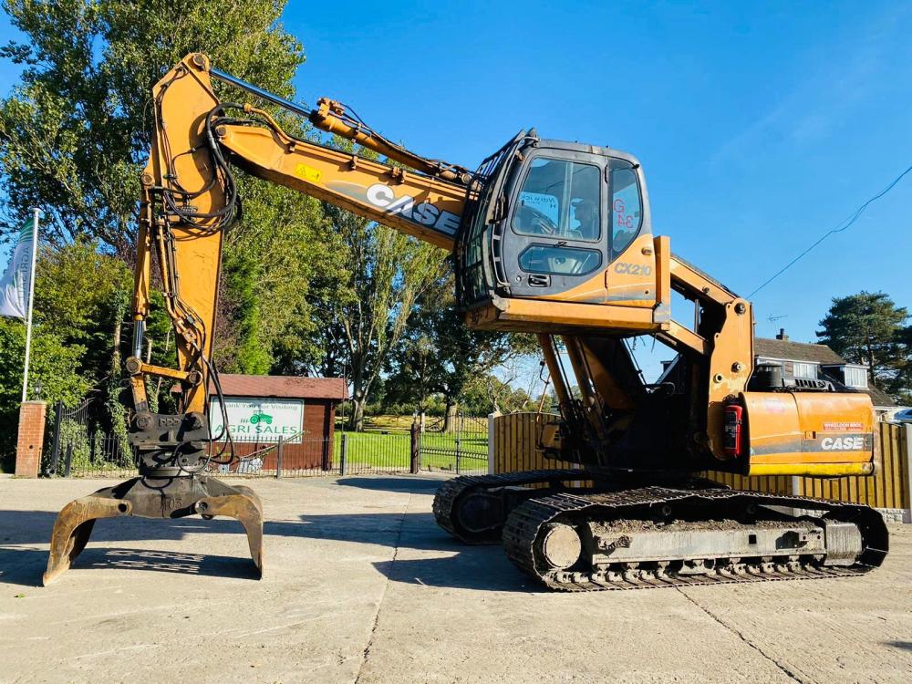 CASE CX210 TRACKED EXCAVATOR C/W HIGH RISE CABIN & ROTATING SELECTOR GRAB