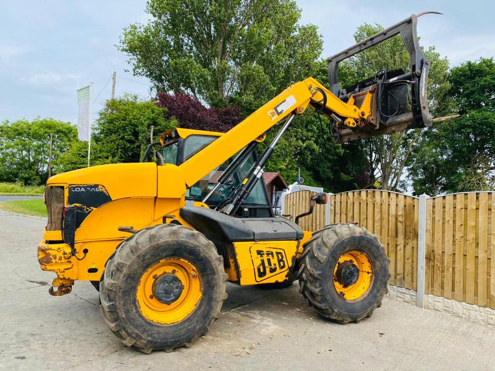 JCB 526-56 TURBO TELEHANDLER YEAR 2008 C/W STRIMECH MUCK GRAB & PICK UP ...