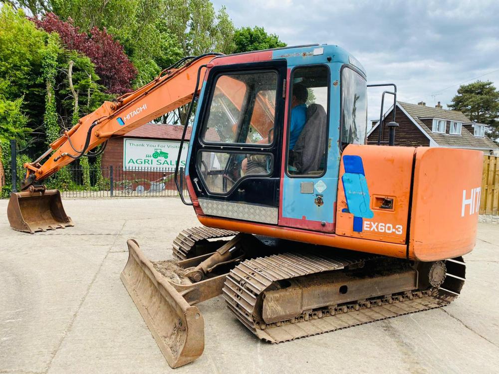 HITACHI EX60-3 TRACKED EXCAVATOR C/W FRONT BLADE