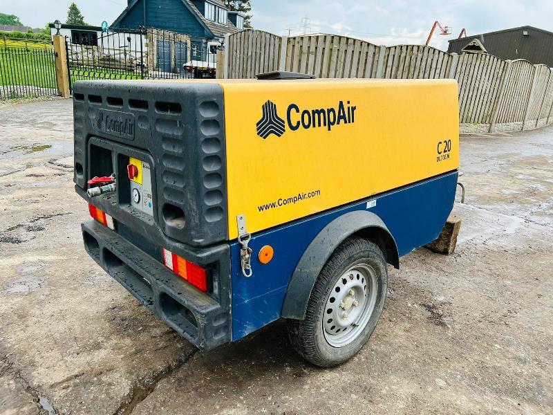 COMPAIR C20 DLT0206 SINGLE AXLE COMPRSSOR * YEAR 2016 * C/W KUBOTA ...