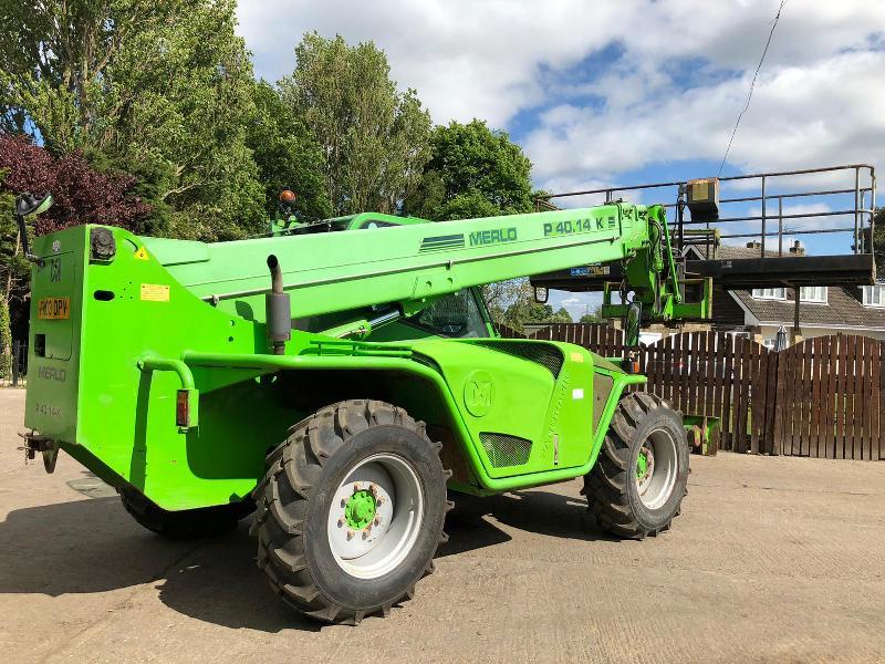 MERLO P40. 14-K TELEHANDLER C/W JOYSTICK CONTROL OPERATED MAN BASKET ...