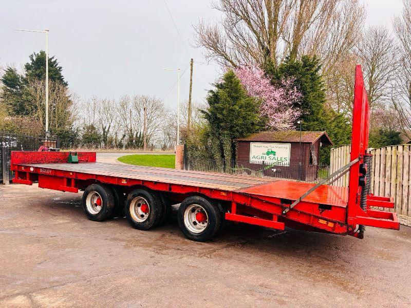BAILEY TRI-AXLE 20 TON DRAG TRAILER *YEAR 2012* C/W SPRUNG RAMPS