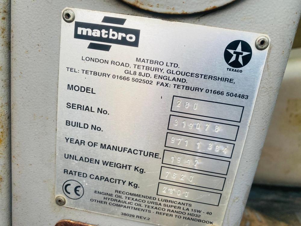 MATBRO TS280 4WD TELEHANDLER * 8117 HOURS * C/W JOYSTICK CONTROL