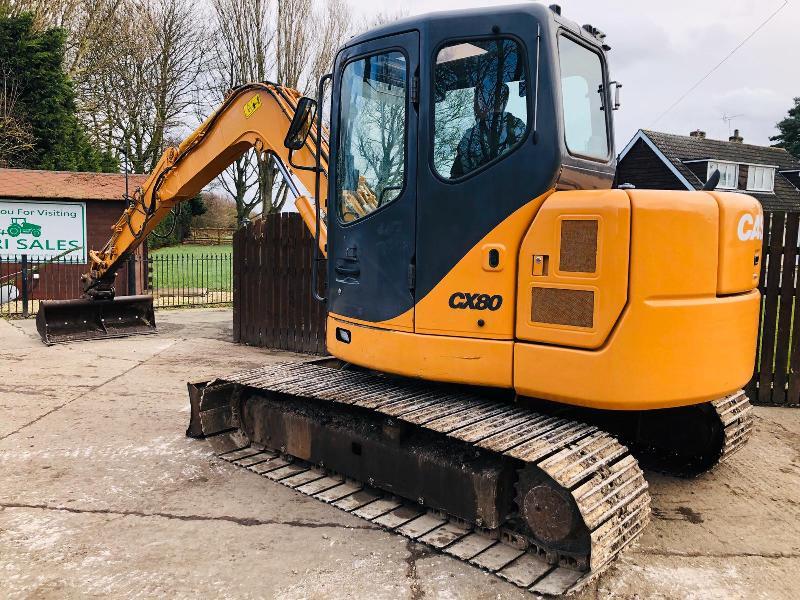 CASE CX80 TRACKED EXCAVATOR * YEAR 2007 * PLEASE SEE VIDEO