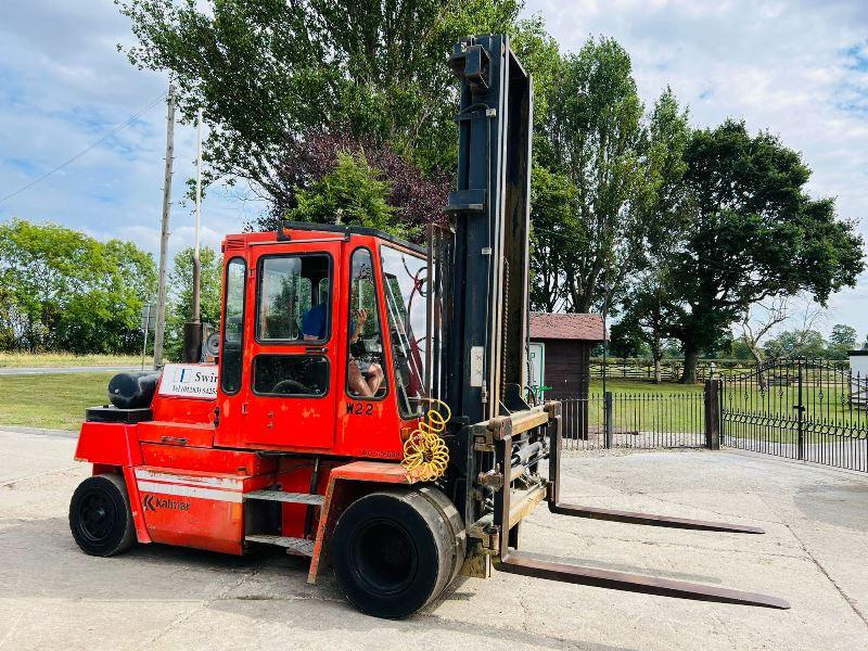 KALMAR DC775-600 DISEL FORKLIFT C/W SIDE SHIFT AND FORK POSITIONER