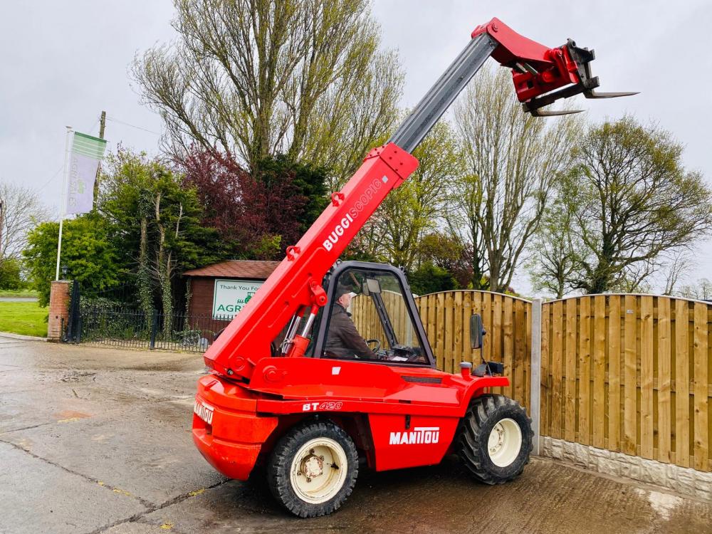MANITOU BT420 BUGGIE-SCOPIC TELEHANDLER *ONLY 4864 HOURS* C/W PALLET TINES
