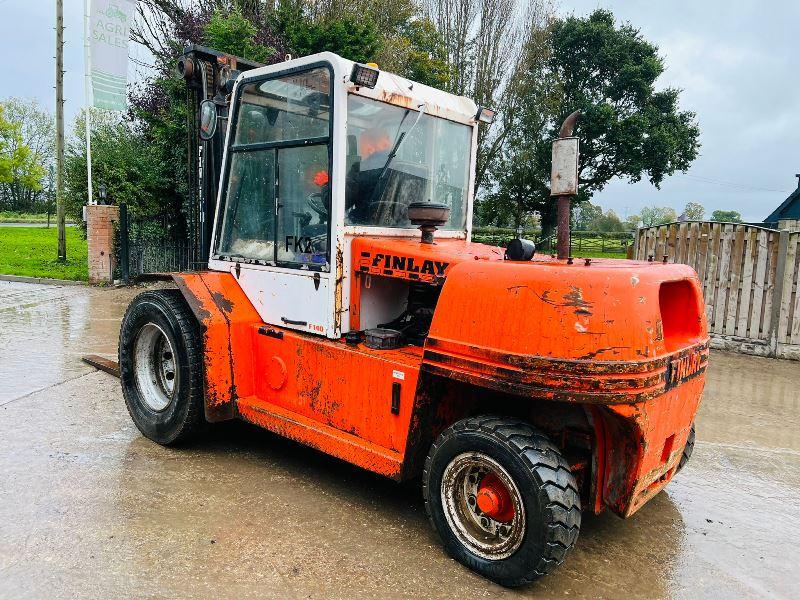 FINLAY F140 ROUGH FORKLIFT C/W 2M LONG TINES & 3 X AUXILARY LINES *VIDEO*