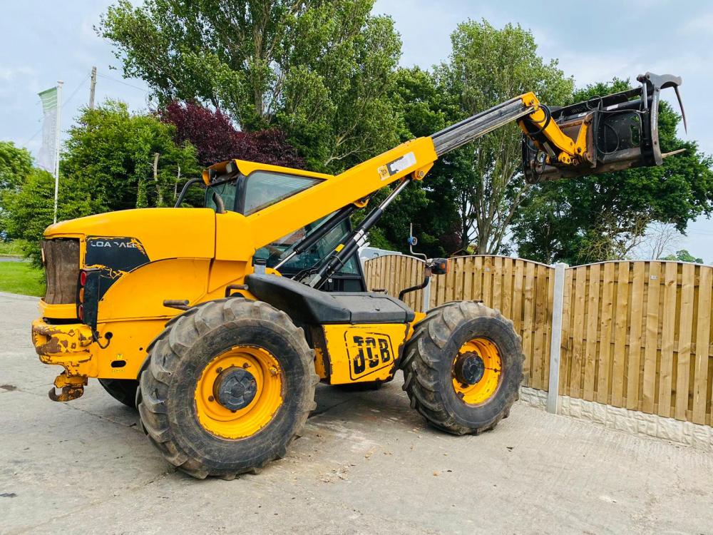 JCB 526-56 TURBO TELEHANDLER YEAR 2008 C/W STRIMECH MUCK GRAB & PICK UP ...