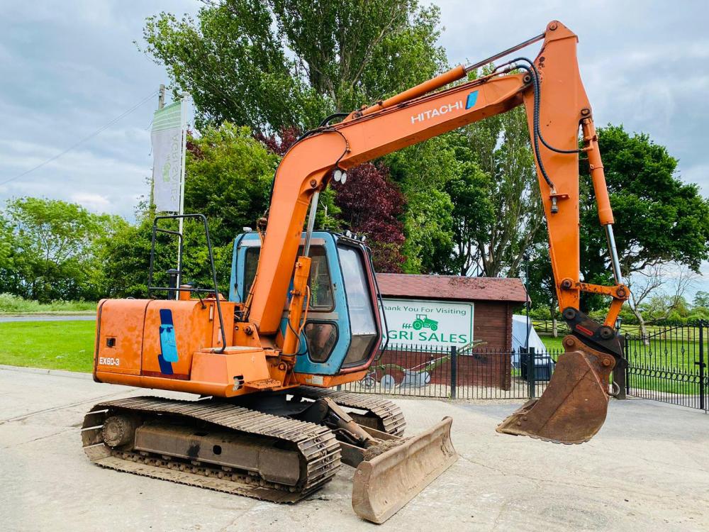 HITACHI EX60-3 TRACKED EXCAVATOR C/W FRONT BLADE