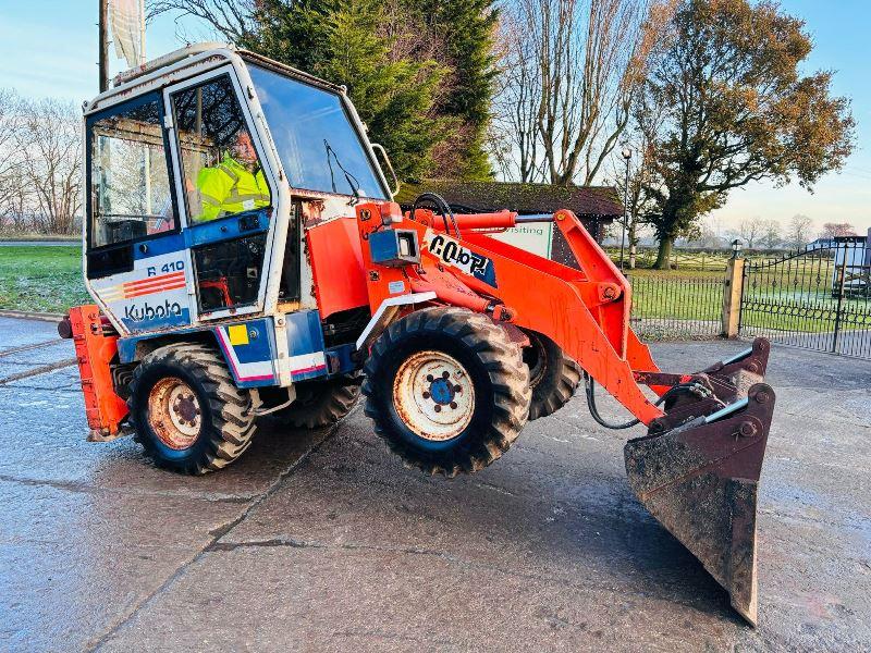 KUBOTA R410 4WD PIVOT STEER BACKHOE DIGGER C/W THREE IN ONE BUCKET *VIDEO*