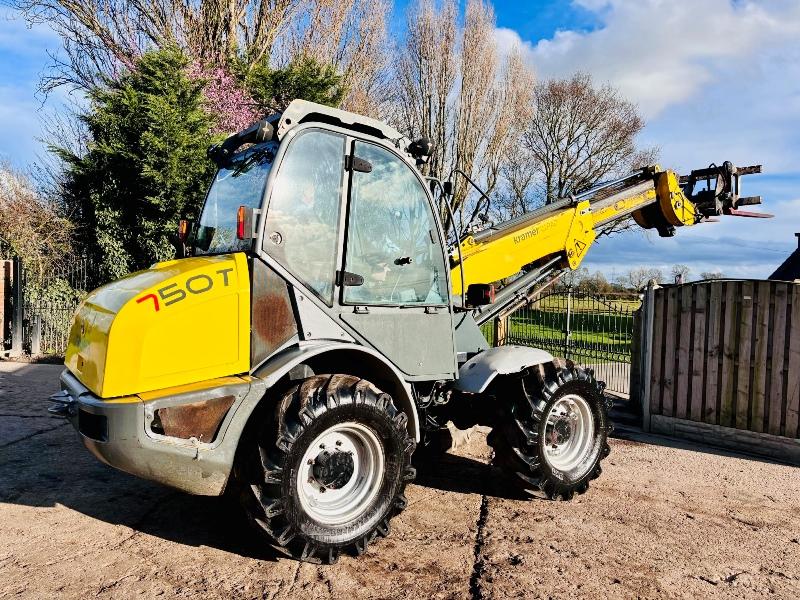 KRAMER 750T 4WD TELEHANDLER *YEAR 2010* C/W PALLET TINE *VIDEO*