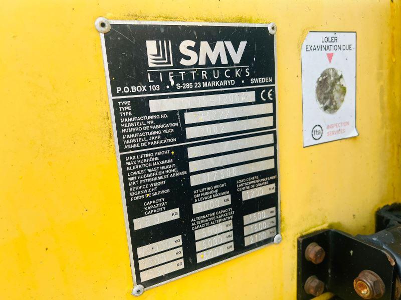 SMV SL16-1200A HIGH RISE CABIN FORKLIFT C/W ROTATING HEAD STOCK & PIPE ...