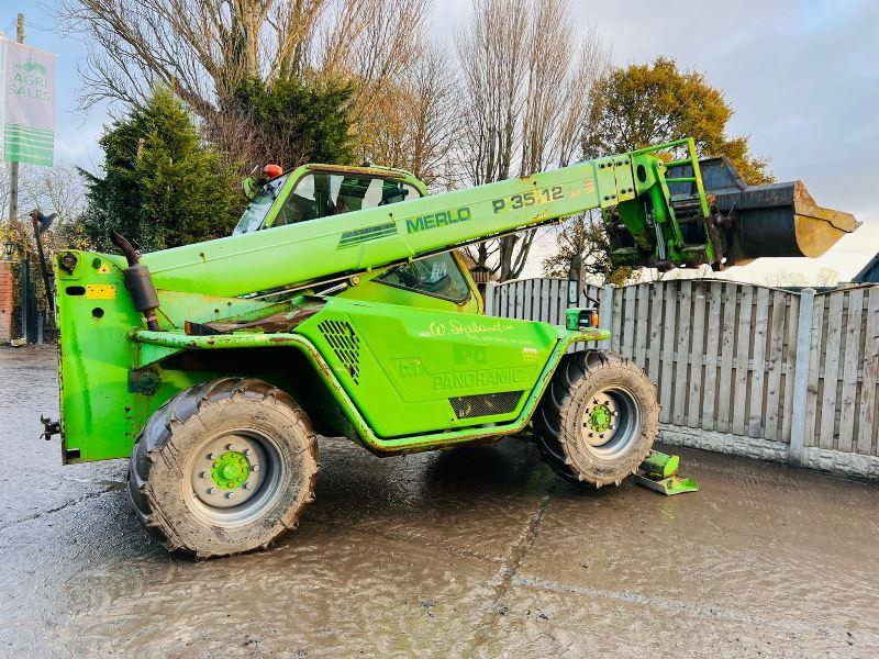 MERLO P35.12K 4WD TELEHANDLER C/W BUCKET & PALLET TINES *VIDEO*