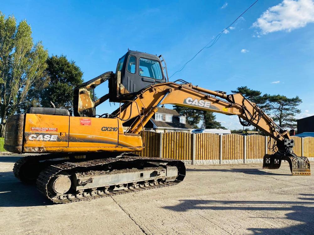 CASE CX210 TRACKED EXCAVATOR C/W HIGH RISE CABIN & ROTATING SELECTOR GRAB