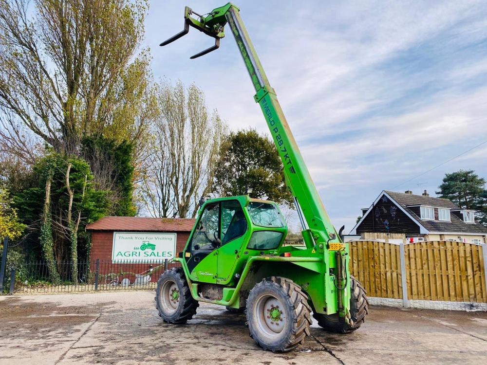 MERLO P28.7KT TURBO TELEHANDLER * AG SPEC 7 METER REACH * C/W PICK UP HITCH