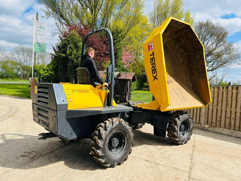 TEREX PT6000 4WD SWIVEL TIP DUMPER C/W ROLE BAR *VIDEO*