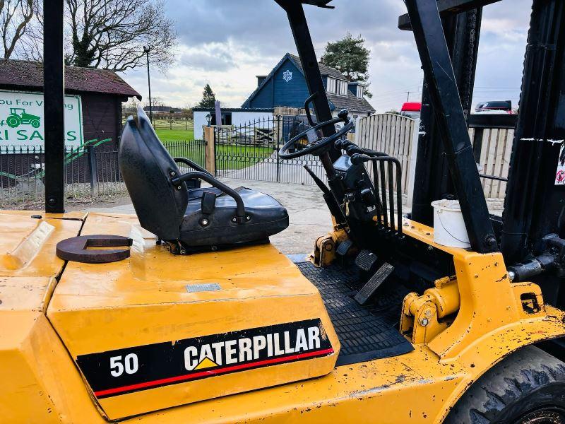 CATERPILLAR DP50 DIESEL FORKLIFT C/W PALLET TINES *VIDEO*