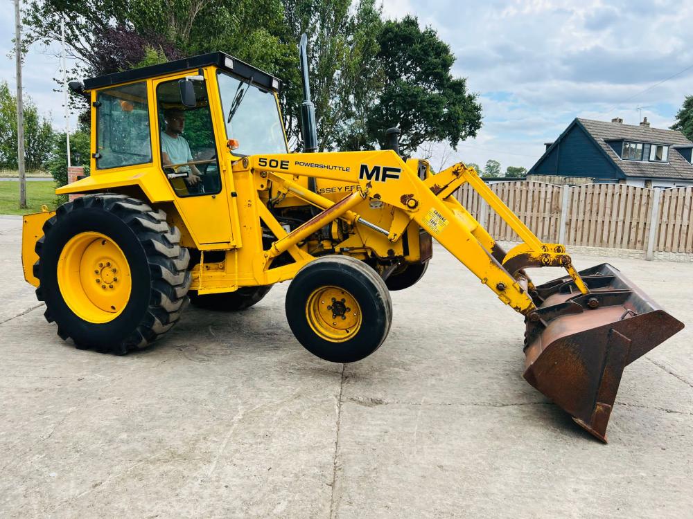 MASSEY FERGUSON 50E TRACTOR C/W FRONT LOADER , BUCKET & REAR WEIGHT BLOCK