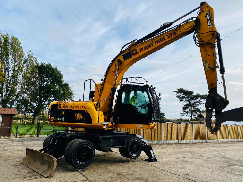 JCB 160W HIGH RISE CABIN WHEELED EXCAVATOR *YEAR 2009* C/W GRAPPLE GRAB
