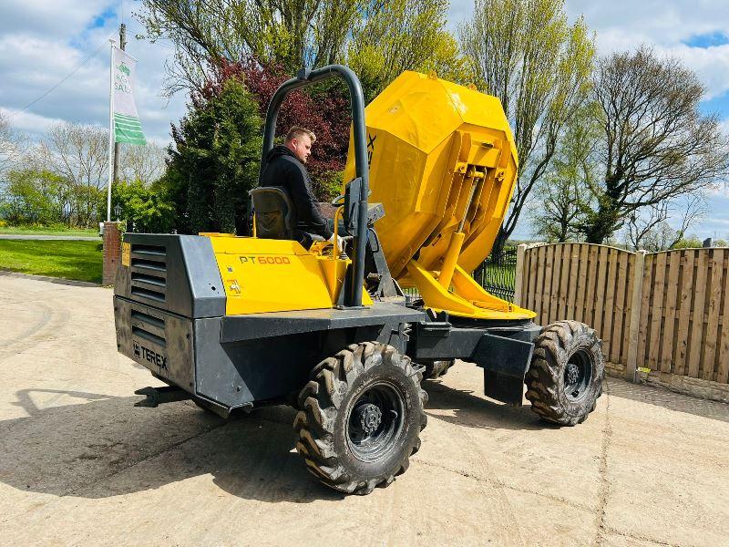 TEREX PT6000 4WD SWIVEL TIP DUMPER C/W ROLE BAR *VIDEO*