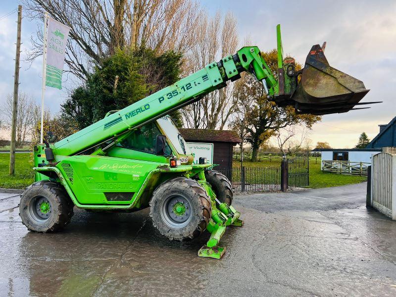 MERLO P35.12K 4WD TELEHANDLER C/W BUCKET & PALLET TINES *VIDEO*