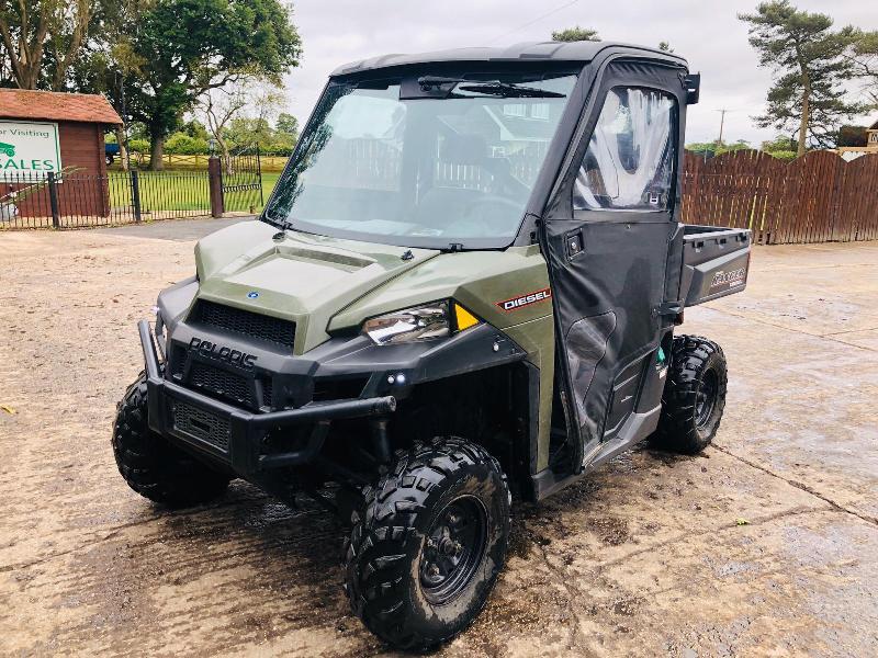POLARIS RANGER 4WD DIESEL UTILITY VEHICLE ( YEAR 2015 ) * ONLY 812 HOURS