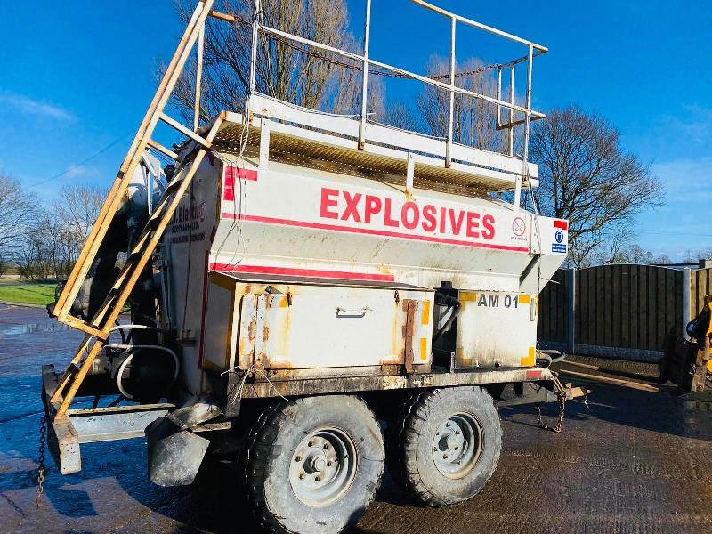 TOWABLE BLASTMASTER 2000 TWIN AXLE ANFO MIXER +VAT