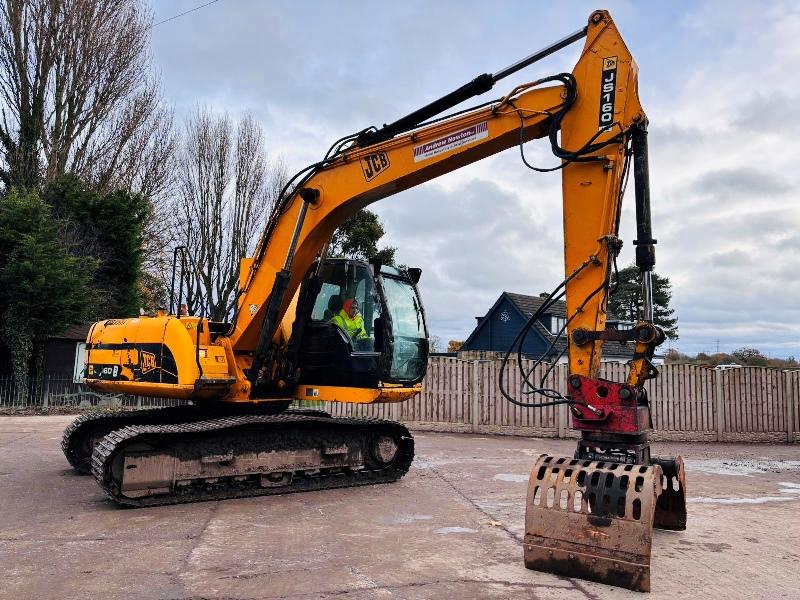 JCB JS160LC HIGH RISE CABIN SCRAP HANDLER C/W ROTATING SELECTOR GRAB ...