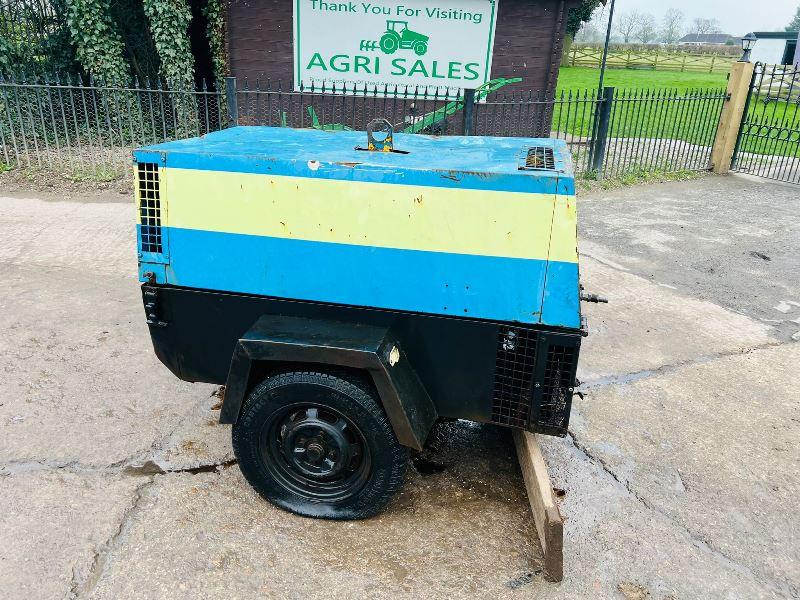 SINGLE AXLE COMPRESSOR C/W PERKINS ENGINE