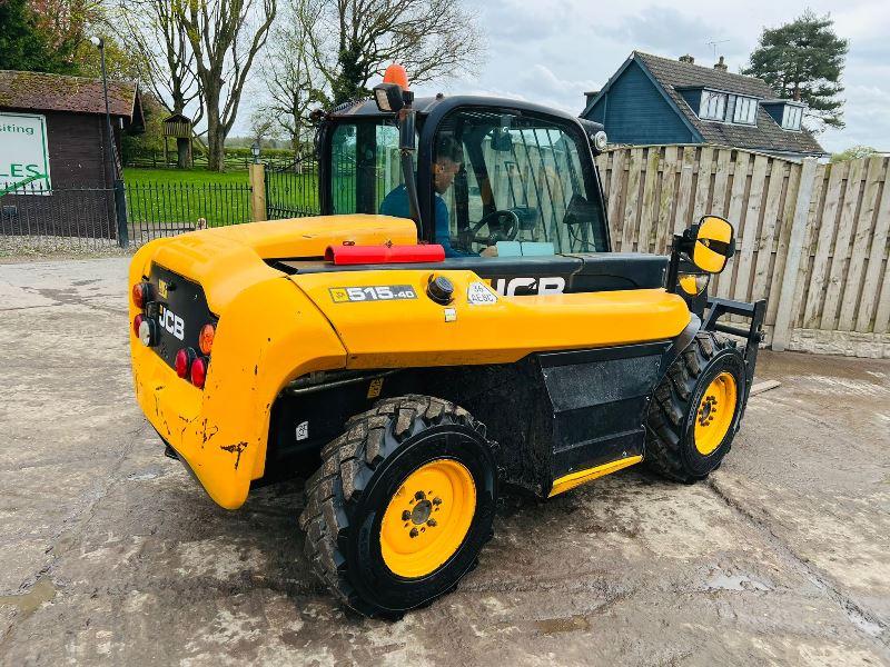 JCB 515-40 4WD TELEHANDLER *ROAD REGISTERED* C/W PALLET TINES *VIDEO*