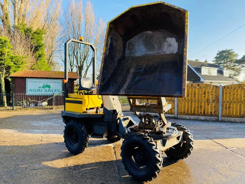 THWAITES 3 TON HIGH LIFT , SWIVEL TIP DUMPER C/W 3 CYLINDER PERKINS ENGINE