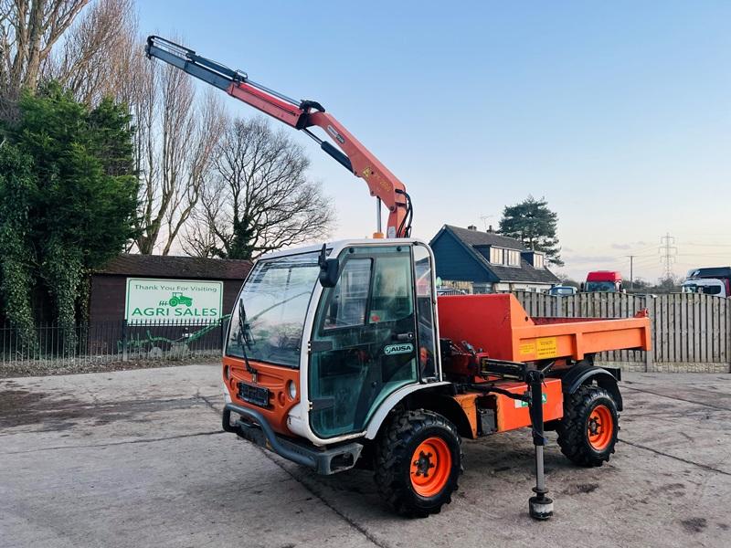 AUSA 4WD TIPPER UTILITY VEHICLE C/W PALFINGER PK2800 REMOTE CONTROL ...