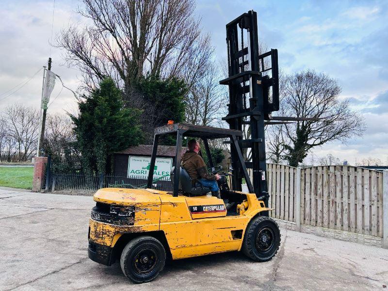 CATERPILLAR DP50 DIESEL FORKLIFT C/W PALLET TINES *VIDEO*