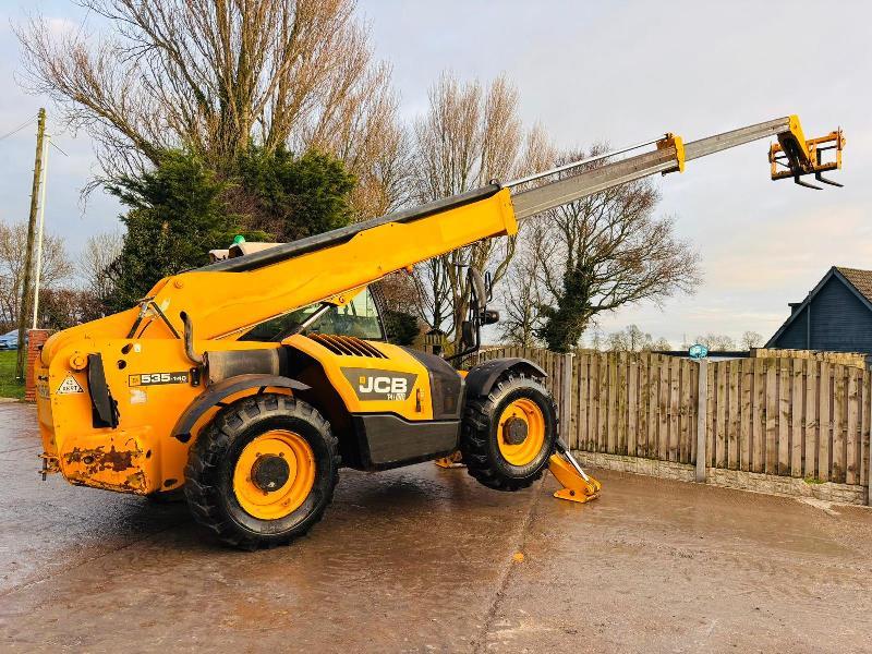 JCB 535-140HI-VIZ 4WD TELEHANDLER *14 METER REACH, YEAR 2014* C/W TINES ...
