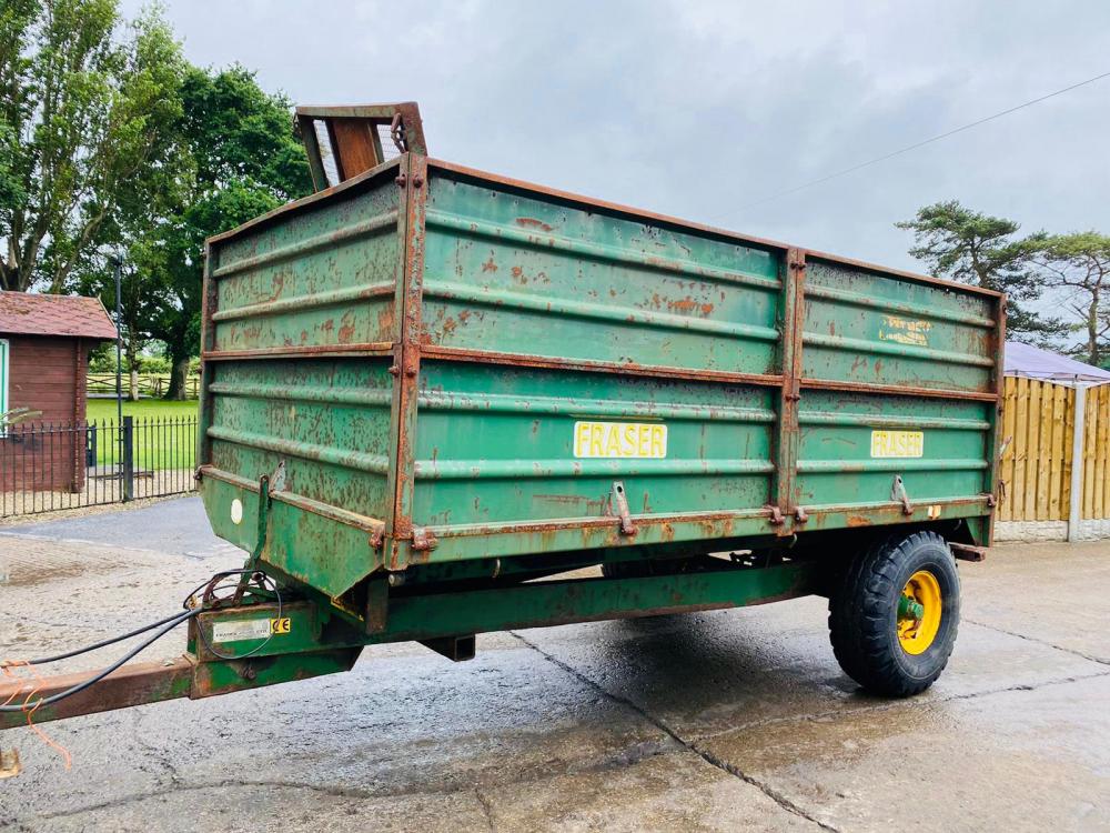 FRASER HYDRAULIC TIPPING TRAILER C/W EXTRA HIGH SIDES & HYDRAULIC BREAKS