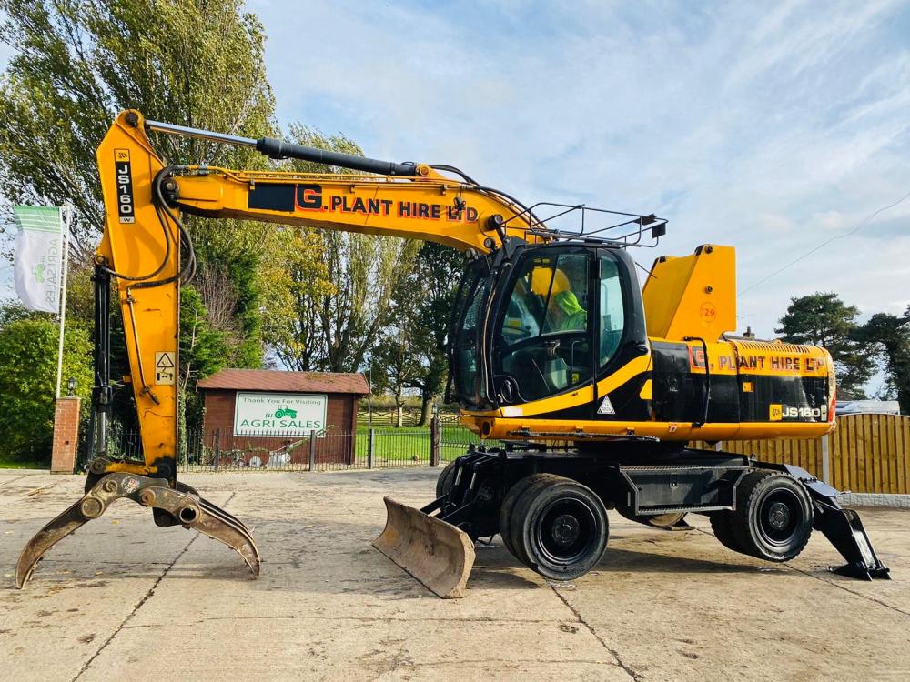 JCB 160W HIGH RISE CABIN WHEELED EXCAVATOR *YEAR 2009* C/W GRAPPLE GRAB