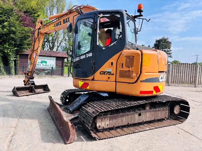 CASE CX75SR EXCAVATOR *ZERO SWING* C/W QUICK HITCH & BUCKET