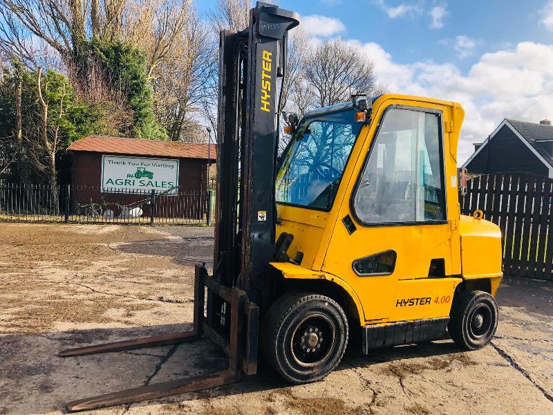 HYSTER 4.00 TON FORKLIFT C/W FULLY GLAZED CABIN * CHOICE OF TWO
