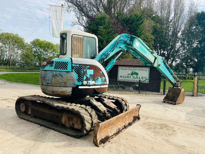 KOBELCO SK75UR TRACKED EXCAVATOR C/W FRONT BLADE AND RUBBER TRACKS *VIDEO*