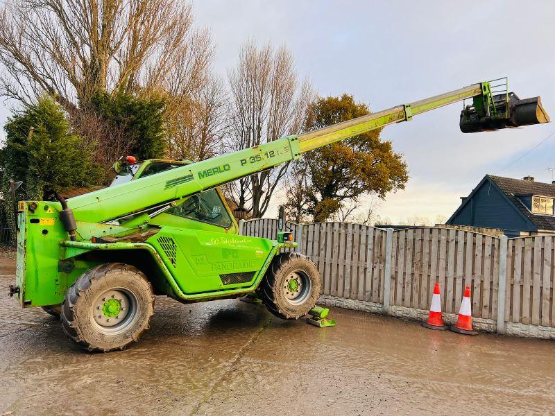 MERLO P35.12K 4WD TELEHANDLER C/W BUCKET & PALLET TINES *VIDEO*