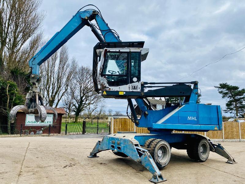 FUCHS MHL320 HIGH RISE CABIN SCRAP HANDLER *YEAR 2008* C/W 5 TINE GRAB ...