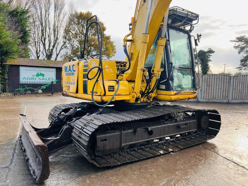 KOMATSU PC130 TRACKED EXCAVATOR C/W QUICK HITCH & FRONT BLADE *VIDEO*