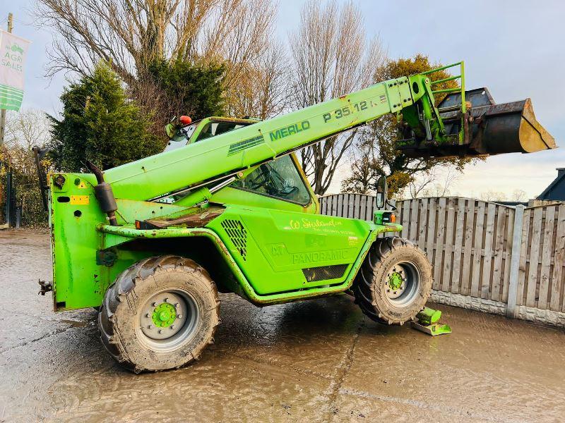 MERLO P35.12K 4WD TELEHANDLER C/W BUCKET & PALLET TINES *VIDEO*