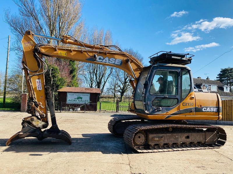 CASE CX130 TRACKED EXCAVATOR C/W GRAPPLE GRAB